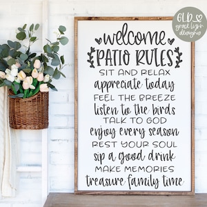 Welcome Patio Rules Digital Cut File Svg Dxf Png & Eps - Etsy UK