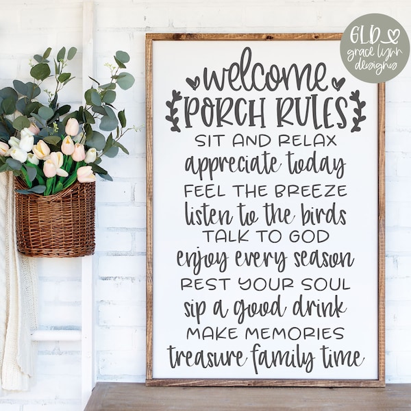 Porch Rules Sign - Etsy