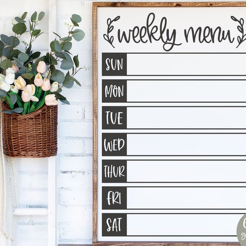 Our Menu Weekly Menu Digital Cut File Svg Dxf Png Eps - Etsy