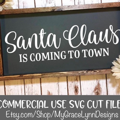 Santa Claus is Coming to Town PRINTABLE Christmas Sign Santa - Etsy