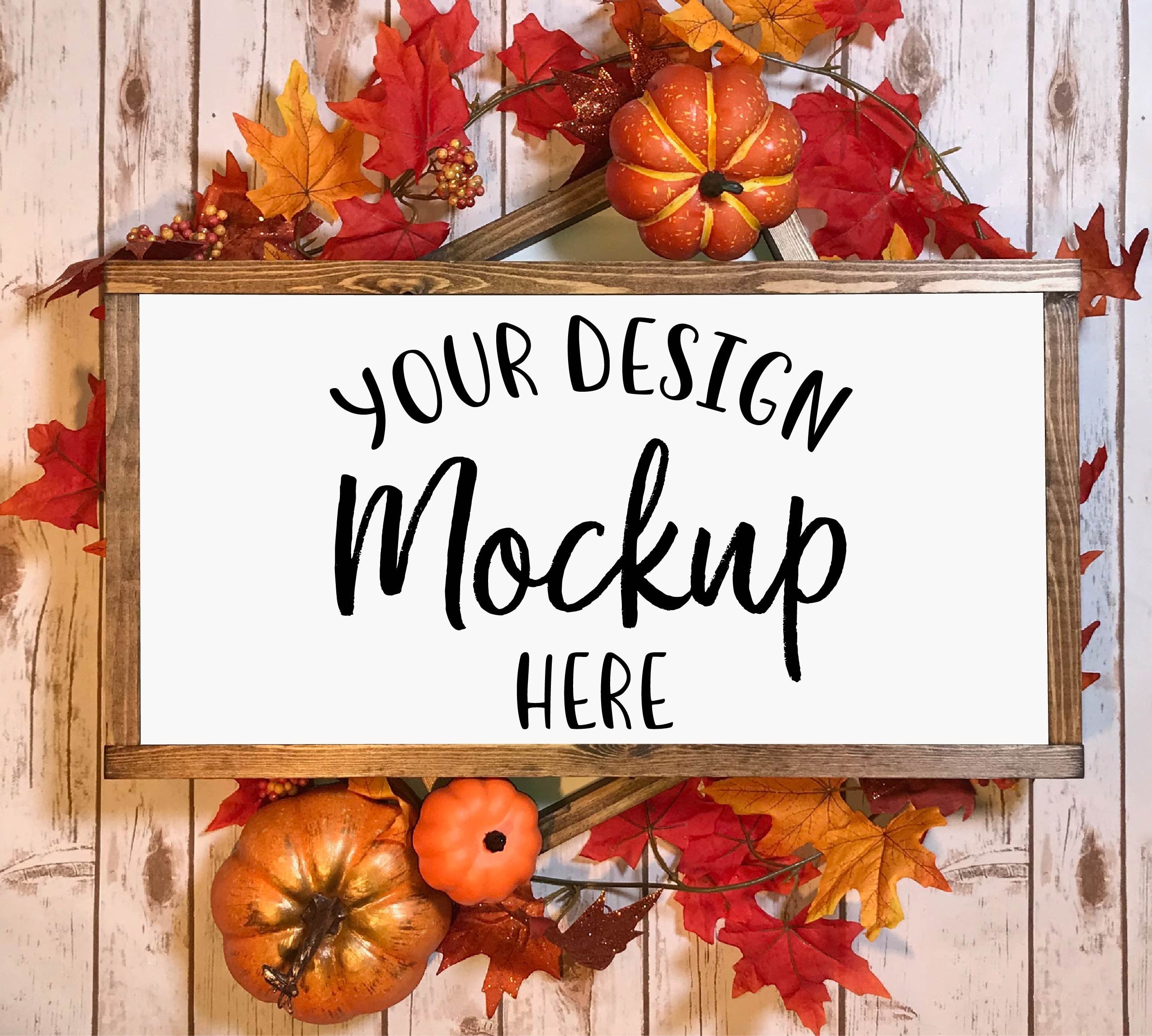 Fall Wood Sign Mockup - Digital Mock up - Holiday Mockup - Farmhouse ...
