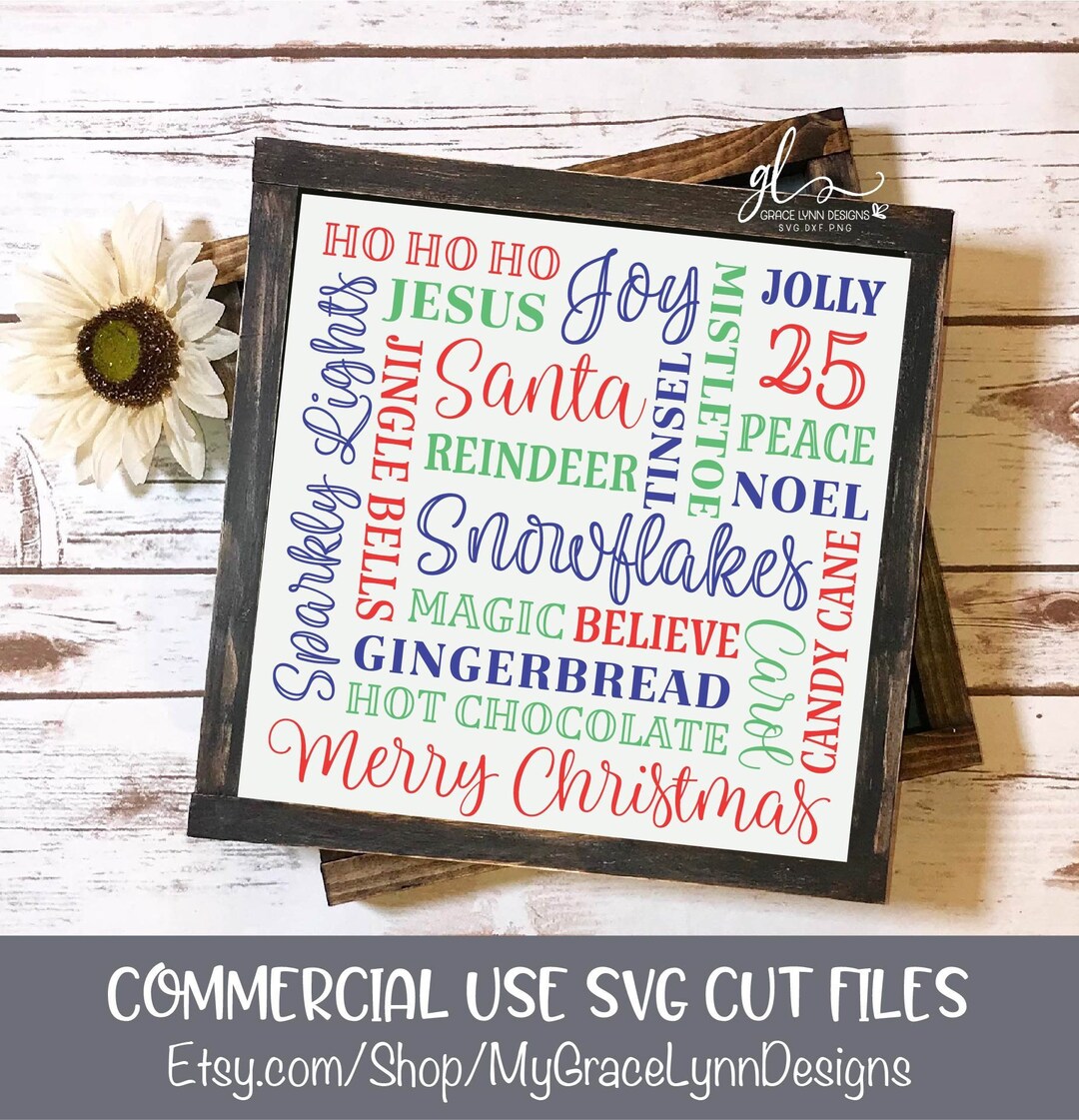 Christmas Subway Word Art - Christmas Digital Cutting File - SVG, DXF ...