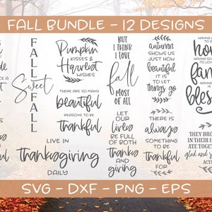 Fall Bundle - 12 Fall Digital Cutting Files - Svg, Dxf, Png, Eps - Etsy