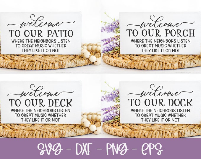 Welcome to the Balcony Svg, Deck Sign Svg, Farmhouse Sign Svg, Door ...