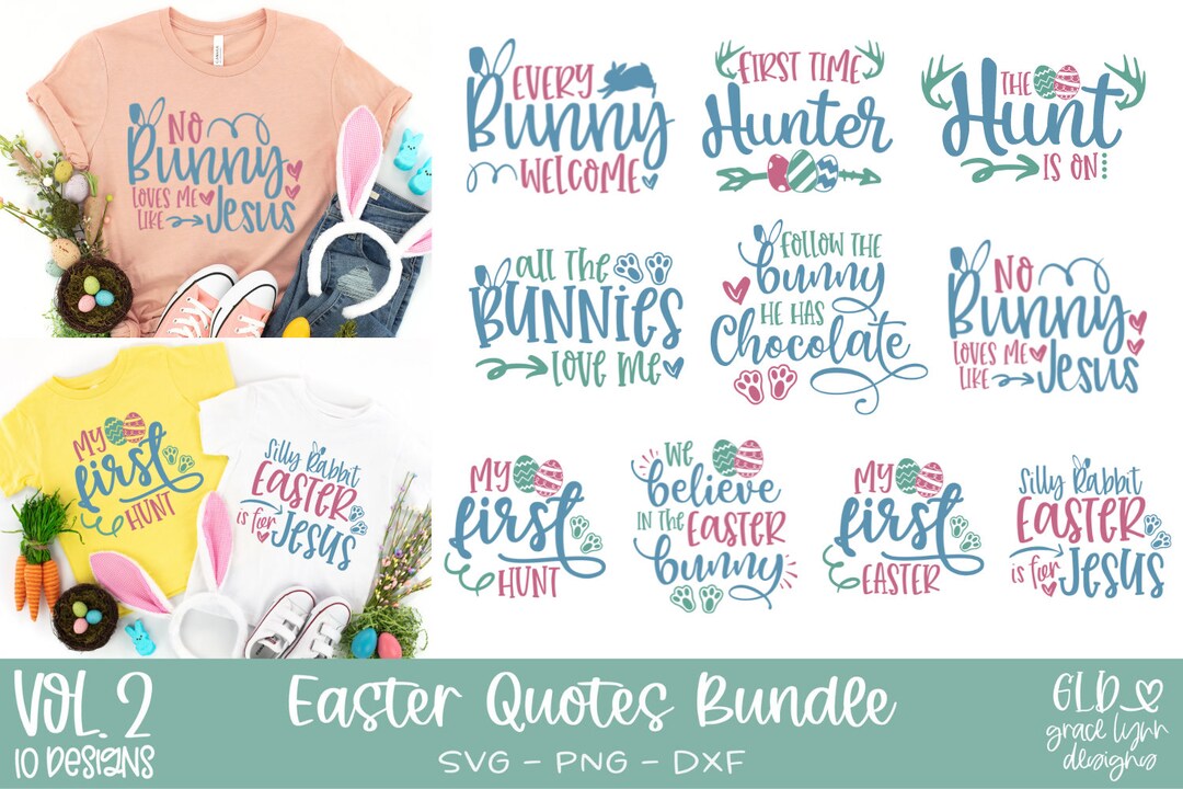 Easter Bundle Vol. 2 - 10 Easter Digital Cut Files - SVG, DXF & PNG - Etsy