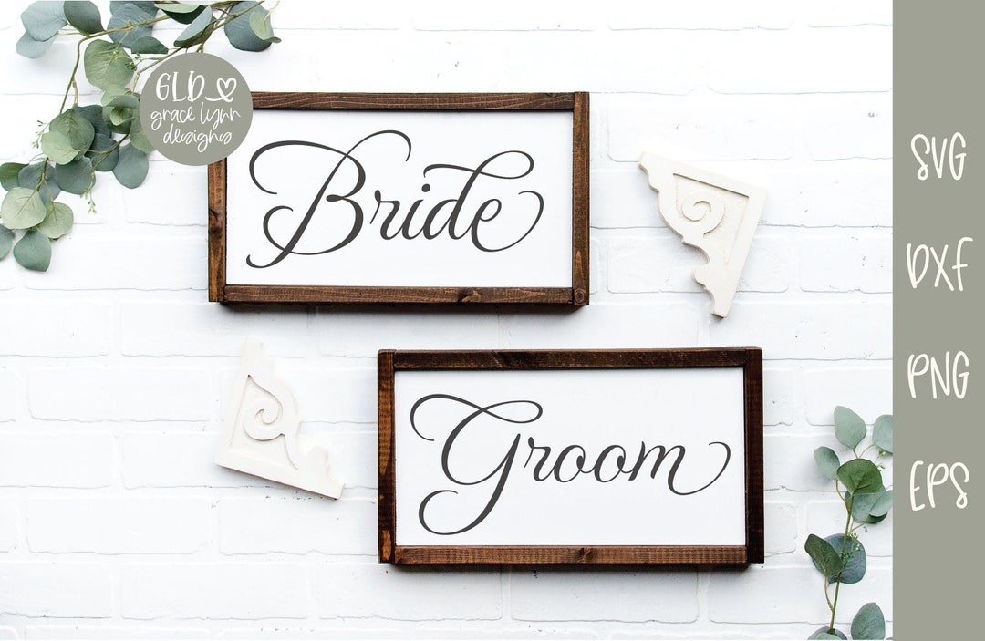 Bride and Groom - Wedding Digital Cut Files - Svg, Dxf, Png & Eps - Etsy