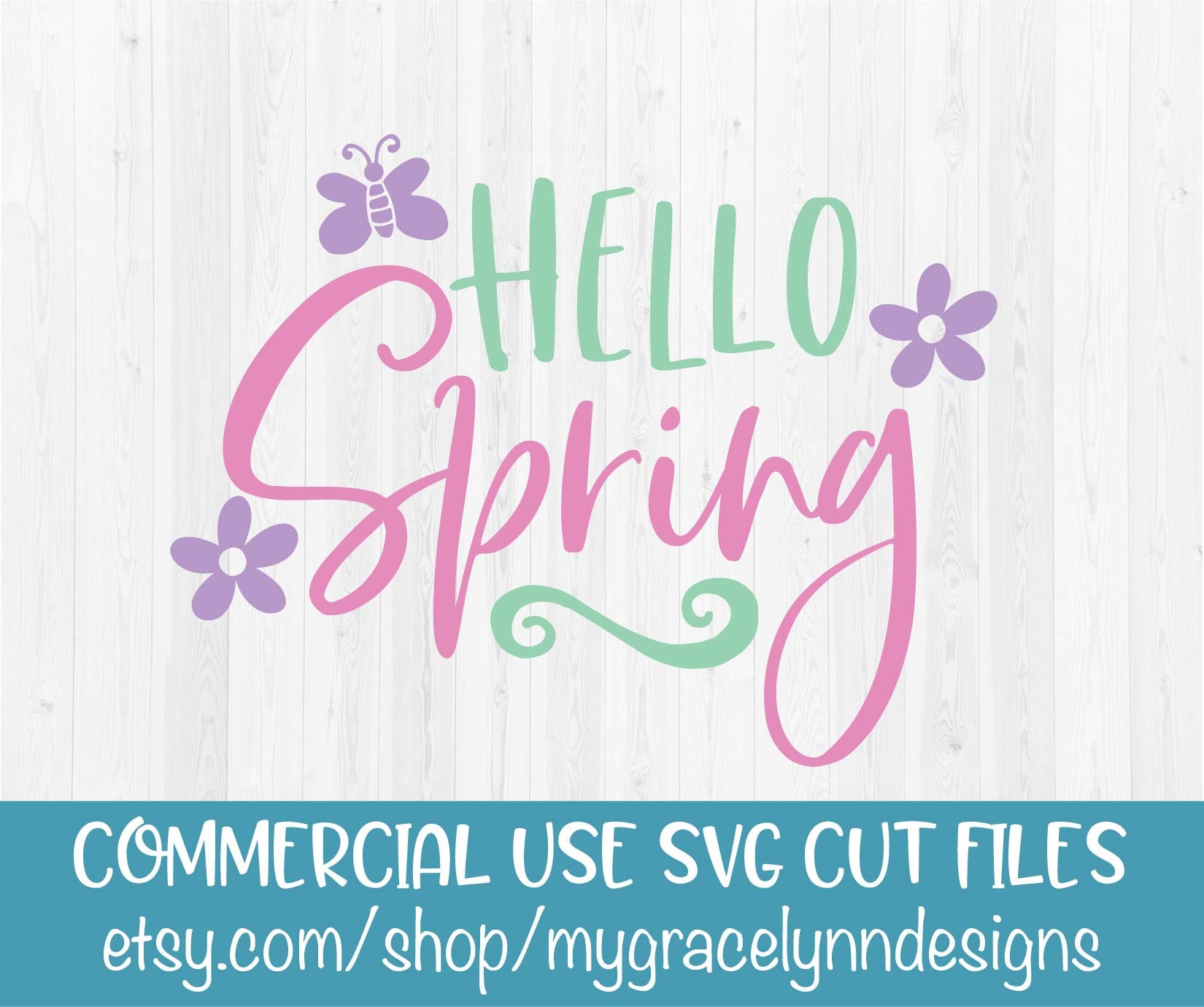 Hello Spring SVG Cut File | Etsy