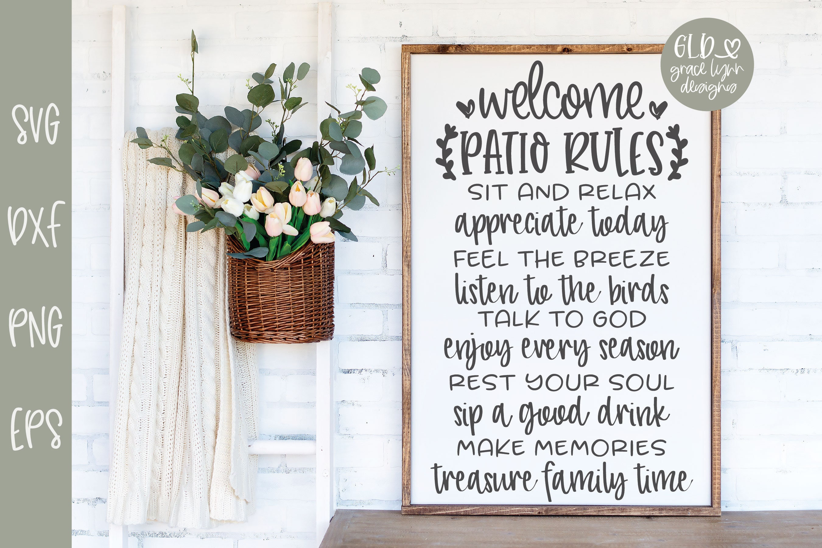 Welcome Patio Rules Digital Cut File Svg Dxf Png & Eps - Etsy