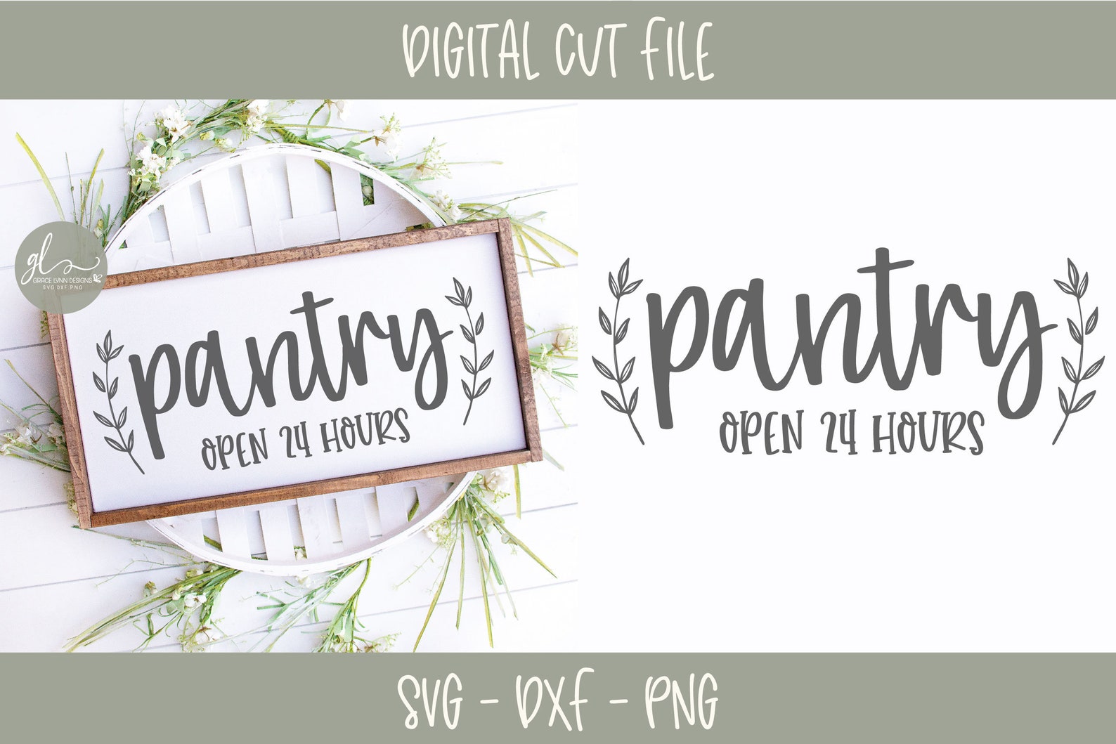 Pantry Open 24 Hours Kitchen Digital Cut File SVG, DXF & PNG - Etsy