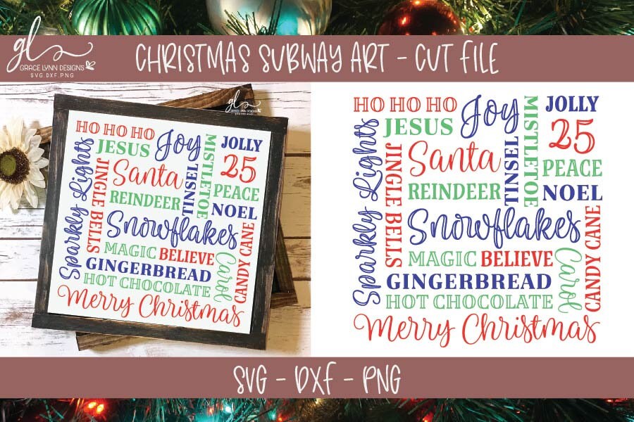 Christmas Subway Word Art Christmas Digital Cutting File | Etsy