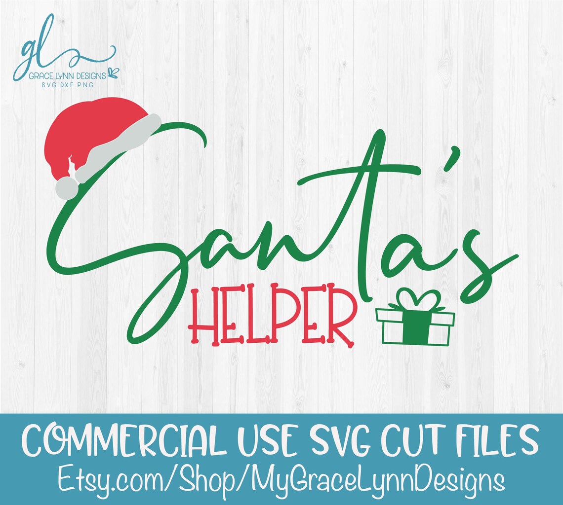 Santa's Helper Christmas Digital Cutting File SVG DXF - Etsy