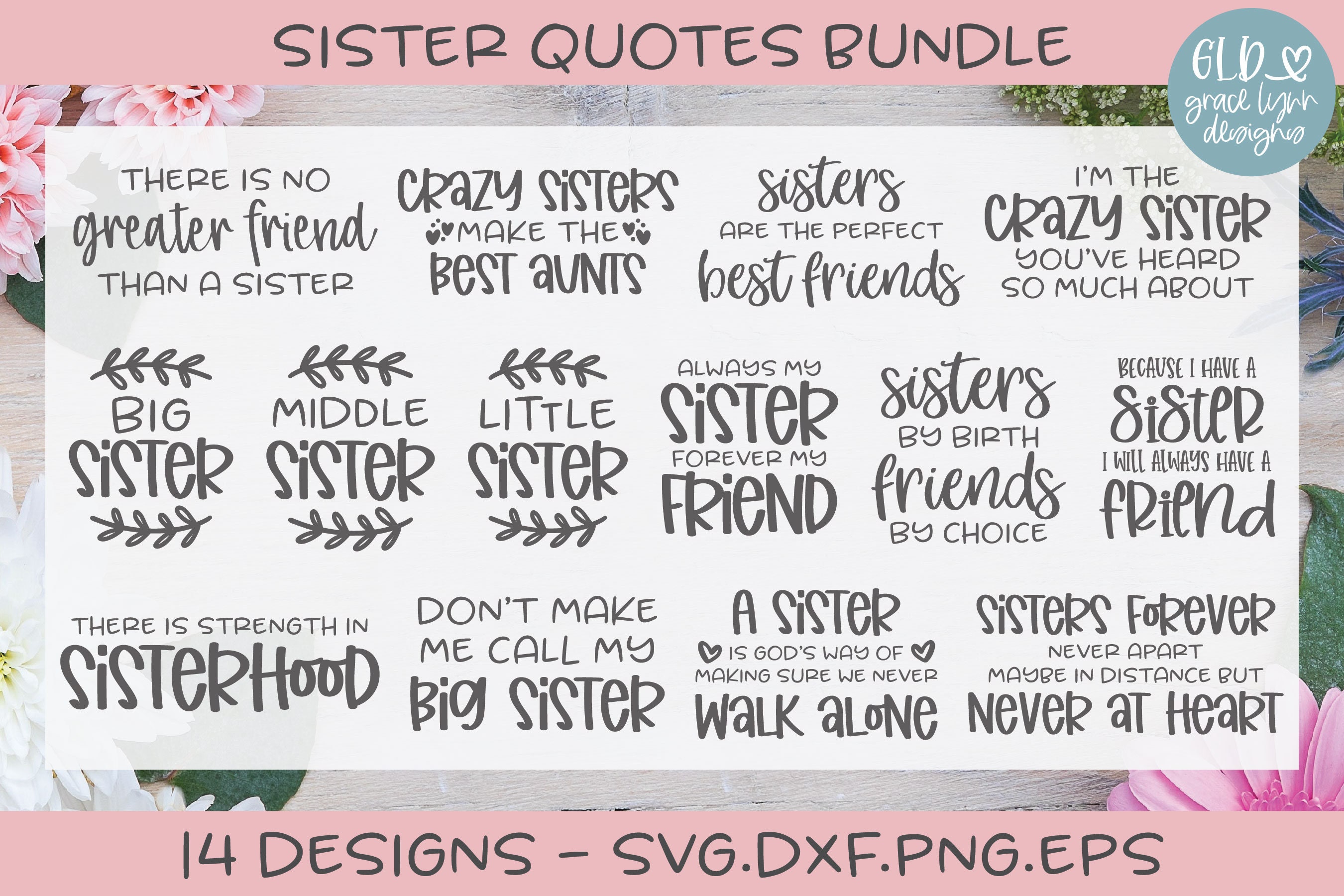 Sister Quotes Bundle 14 Digital Cut Files svg dxf png | Etsy