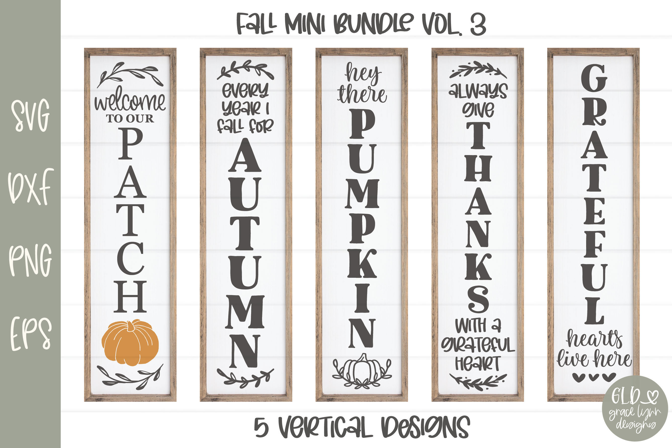 Fall Mini Bundle VOL. 3 5 Vertical Fall DIGITAL Cut Files - Etsy