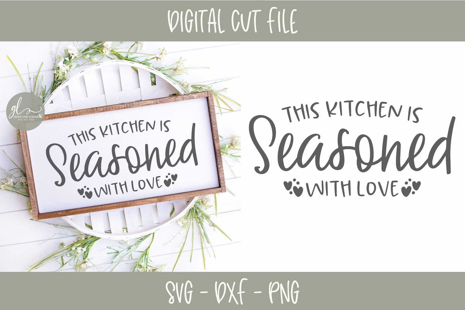 This Kitchen is Seasoned With Love Kitchen Digital Cut File - Etsy