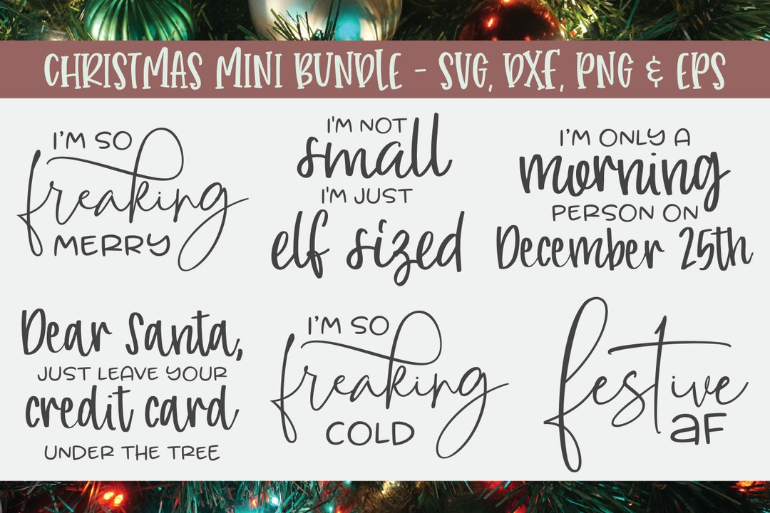 Christmas Mini Bundle - 6 Christmas Digital Cutting File - Svg, Dxf ...