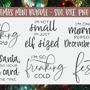 Christmas Mini Bundle - 6 Christmas Digital Cutting File - Svg, Dxf ...