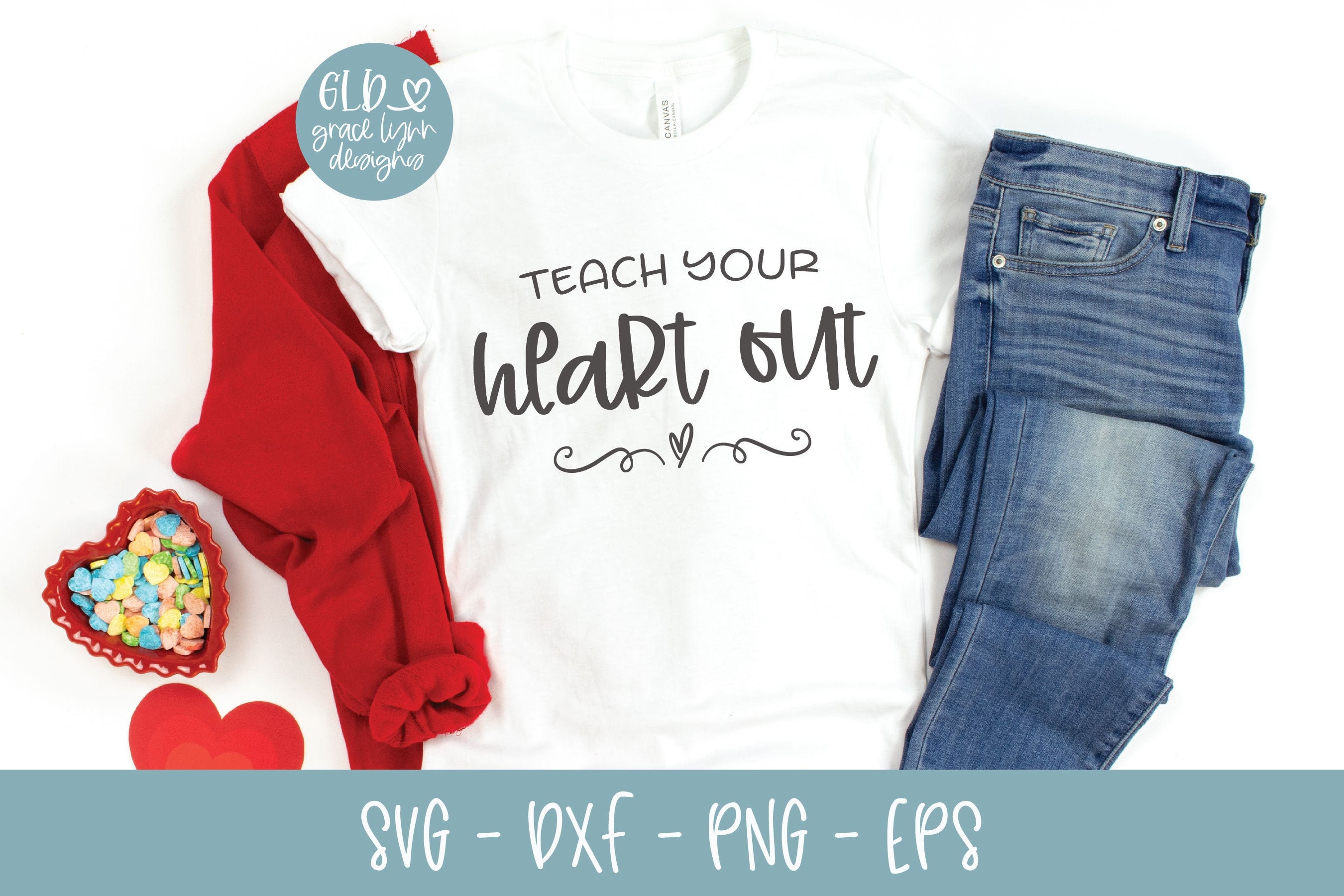 Teach Your Heart Out Valentine's Day Digital Cut File | Etsy