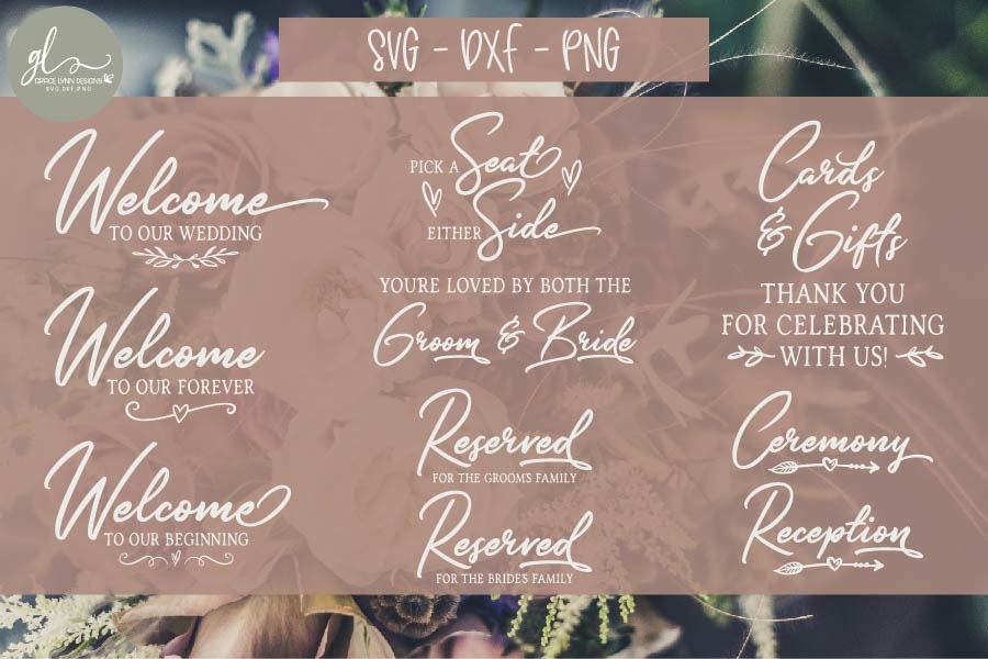 Huge Wedding Sign SVG Bundle - 25 Designs - Digital Cut Files - Svg ...