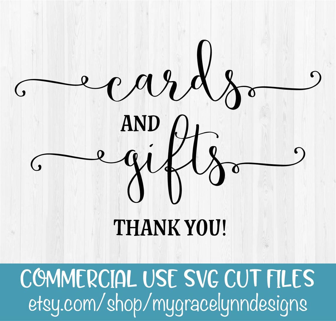 Cards and Gifts Wedding Sign SVG Cut File | Etsy