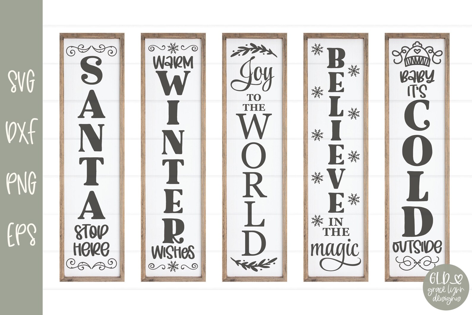 Christmas Vertical Sign Bundle Vol. 3 - 5 DIGITAL Cut Files - Svg, Dxf ...