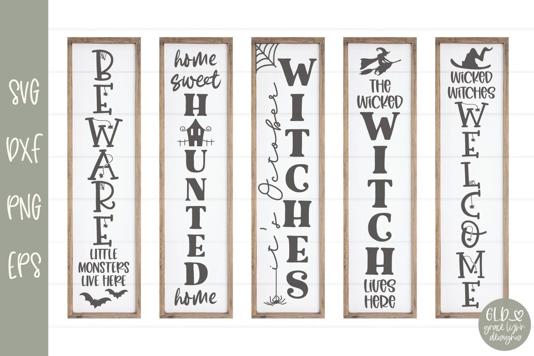 Halloween Mini Bundle Vol. 1 - 5 Vertical Halloween DIGITAL Cut Files ...