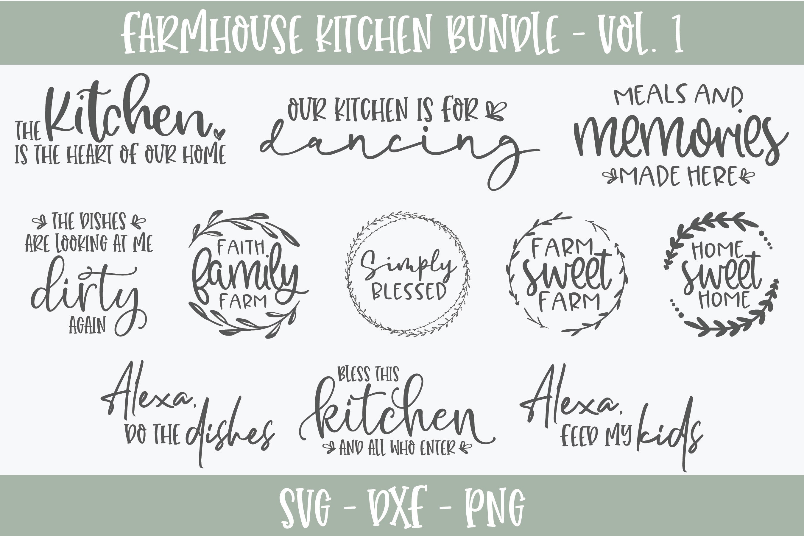 Farmhouse Kitchen Svg Bundle Farmhouse Sign Svg Kitchen Svg | Etsy UK