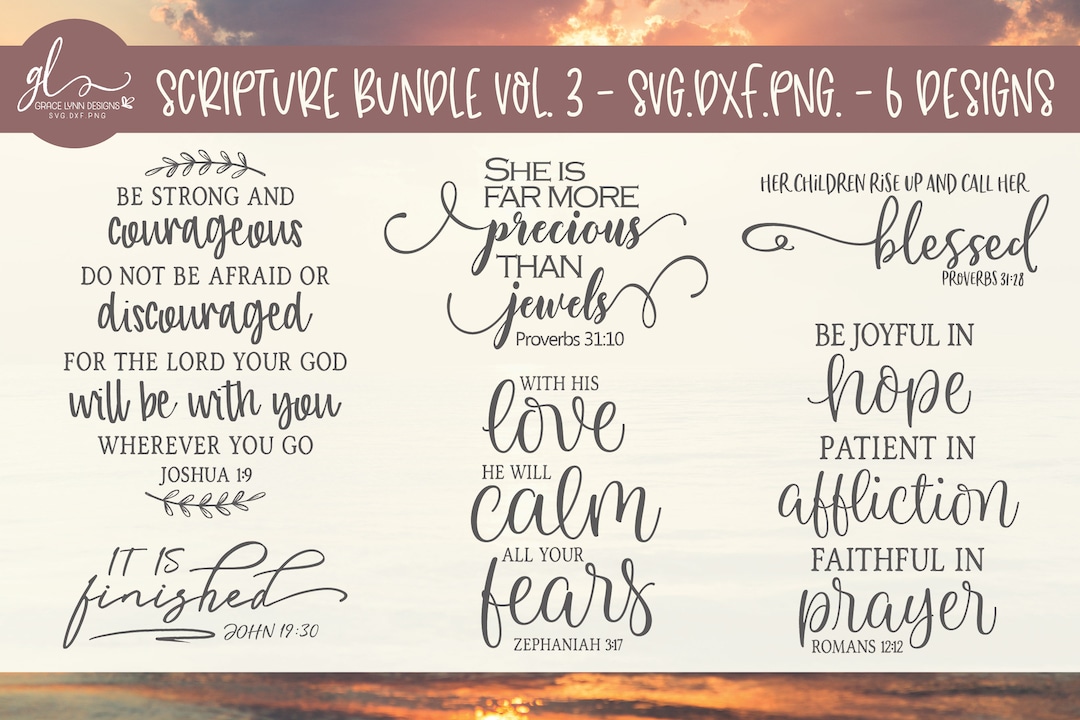 Scripture Bundle Vol. 3 - 6 Digital Cut Files - SVG, DXF & PNG - Etsy