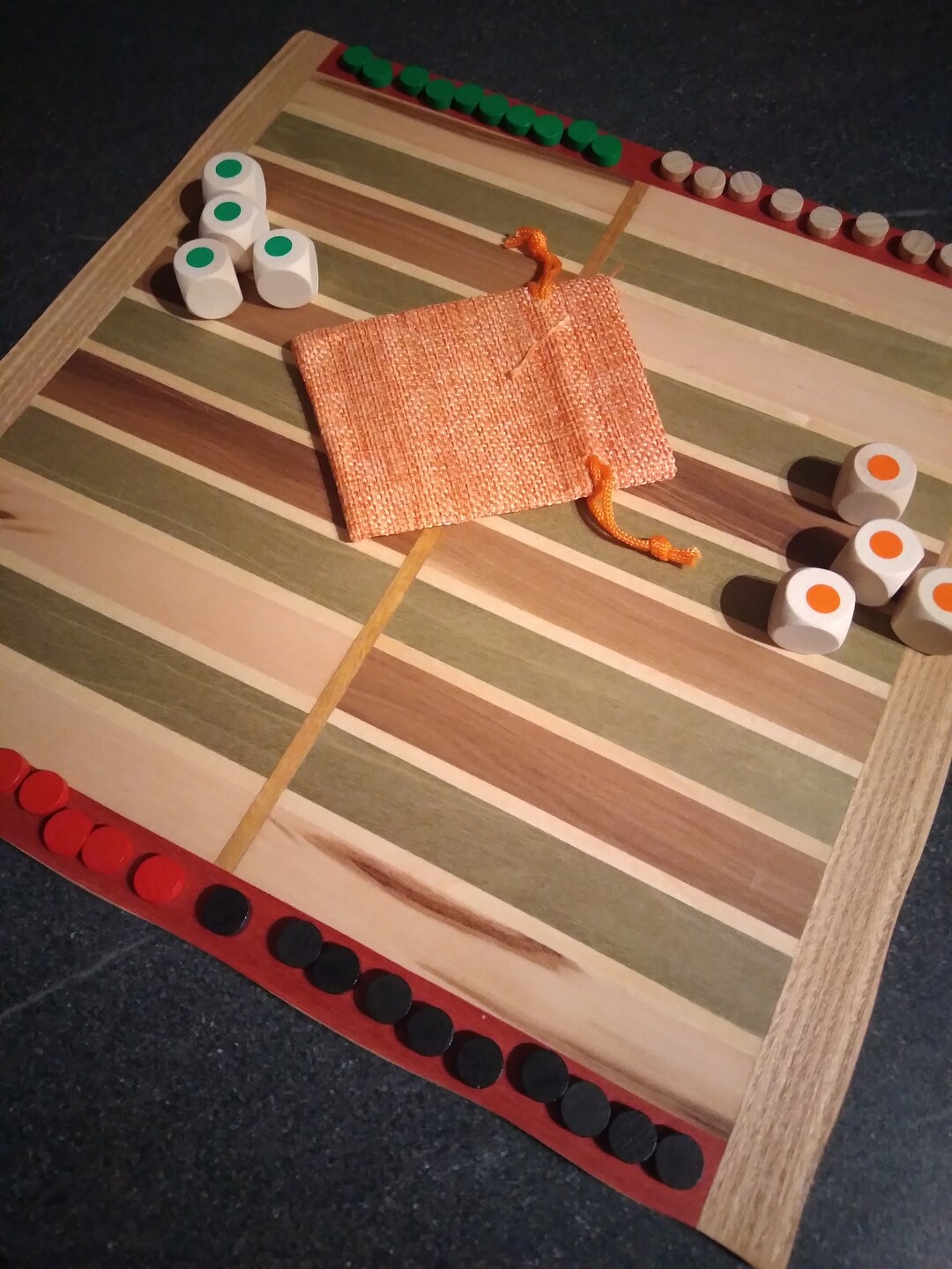 Wooden Puluc Game Double Board in Marquetry Handmade - Etsy