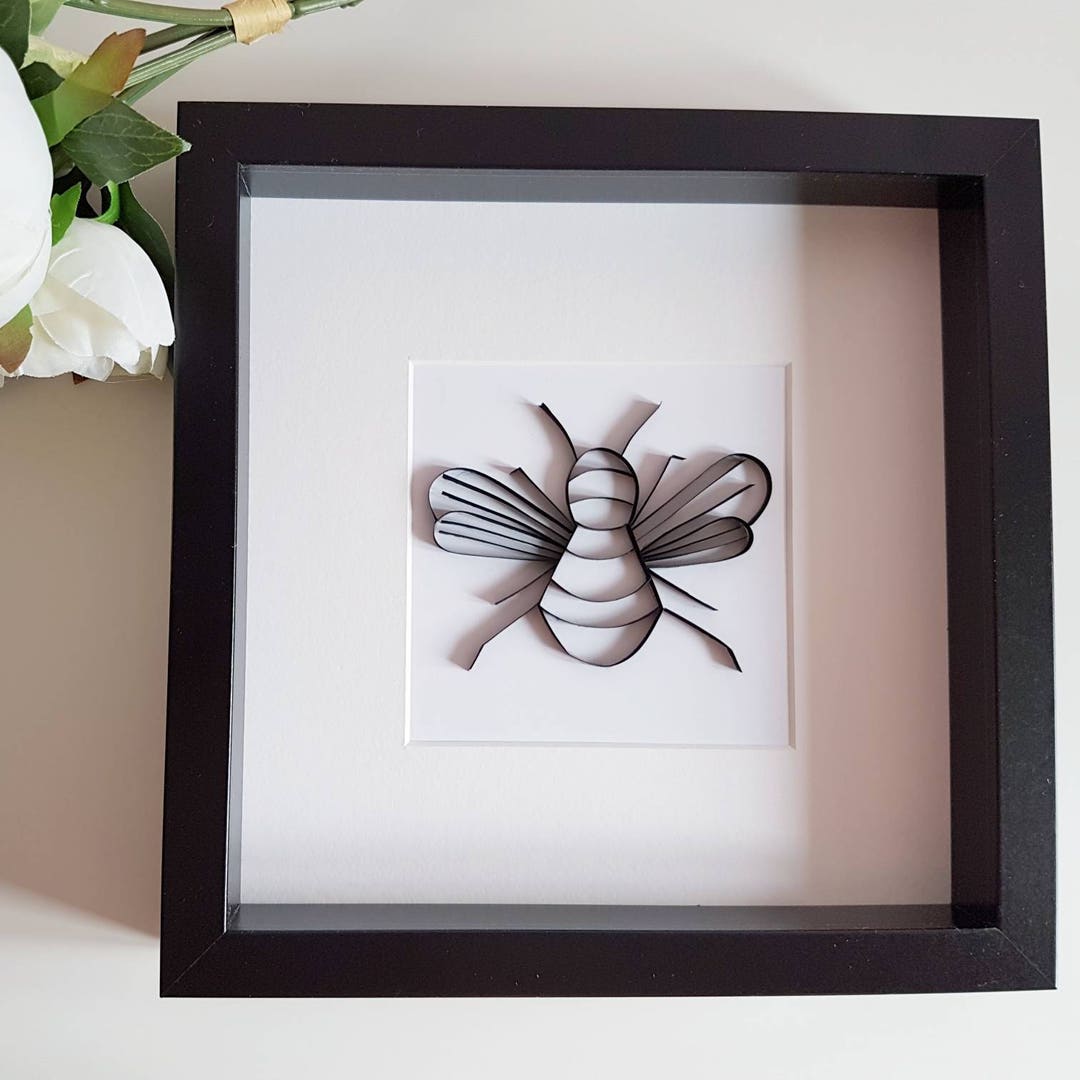 Monochrome Bee, Paper Quilling Bee, Bee Keeper Gift, Bee Art, Worker ...