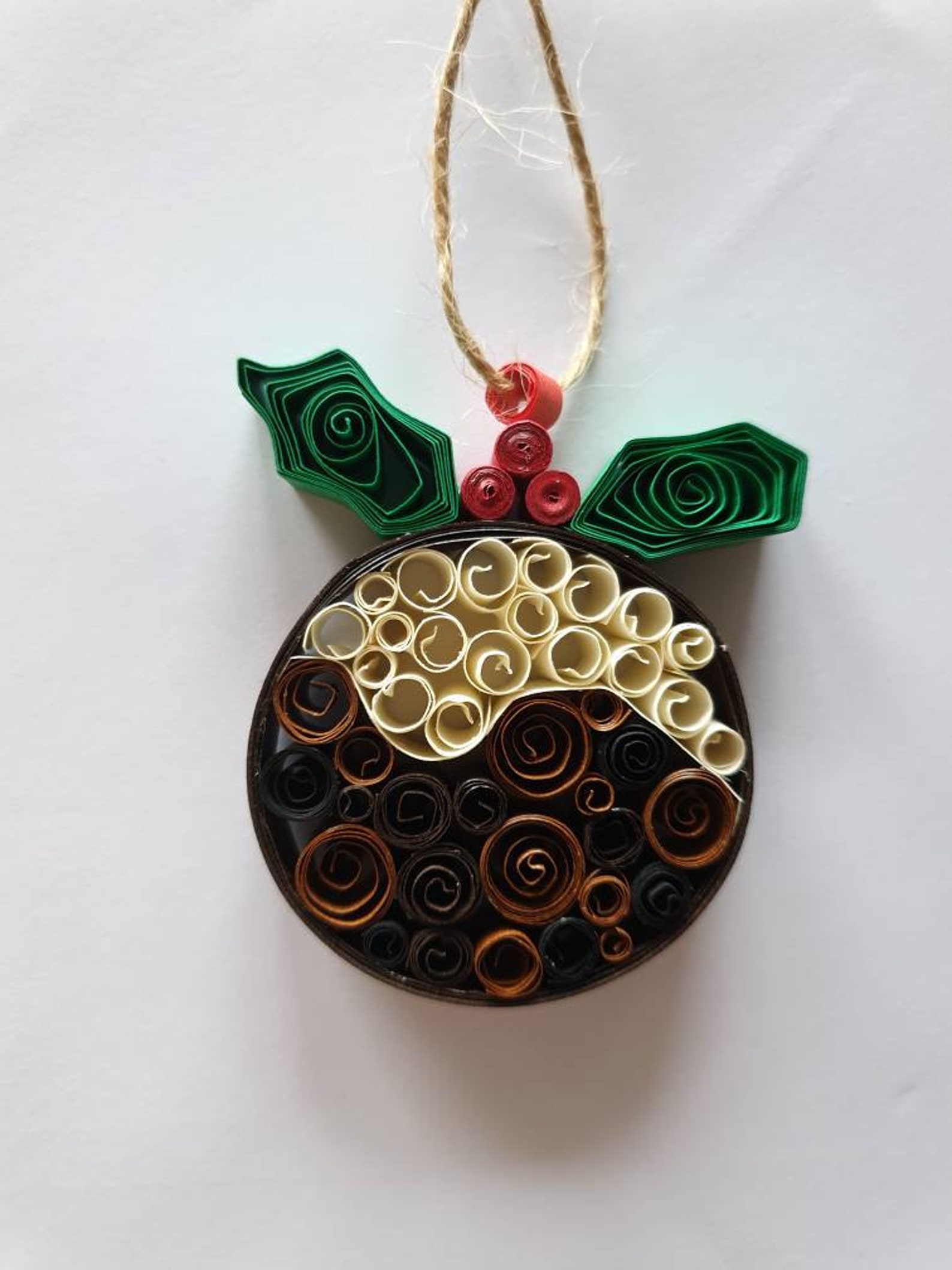 Christmas Pudding Tree Decoration, Christmas Tree Decoration, Paper ...