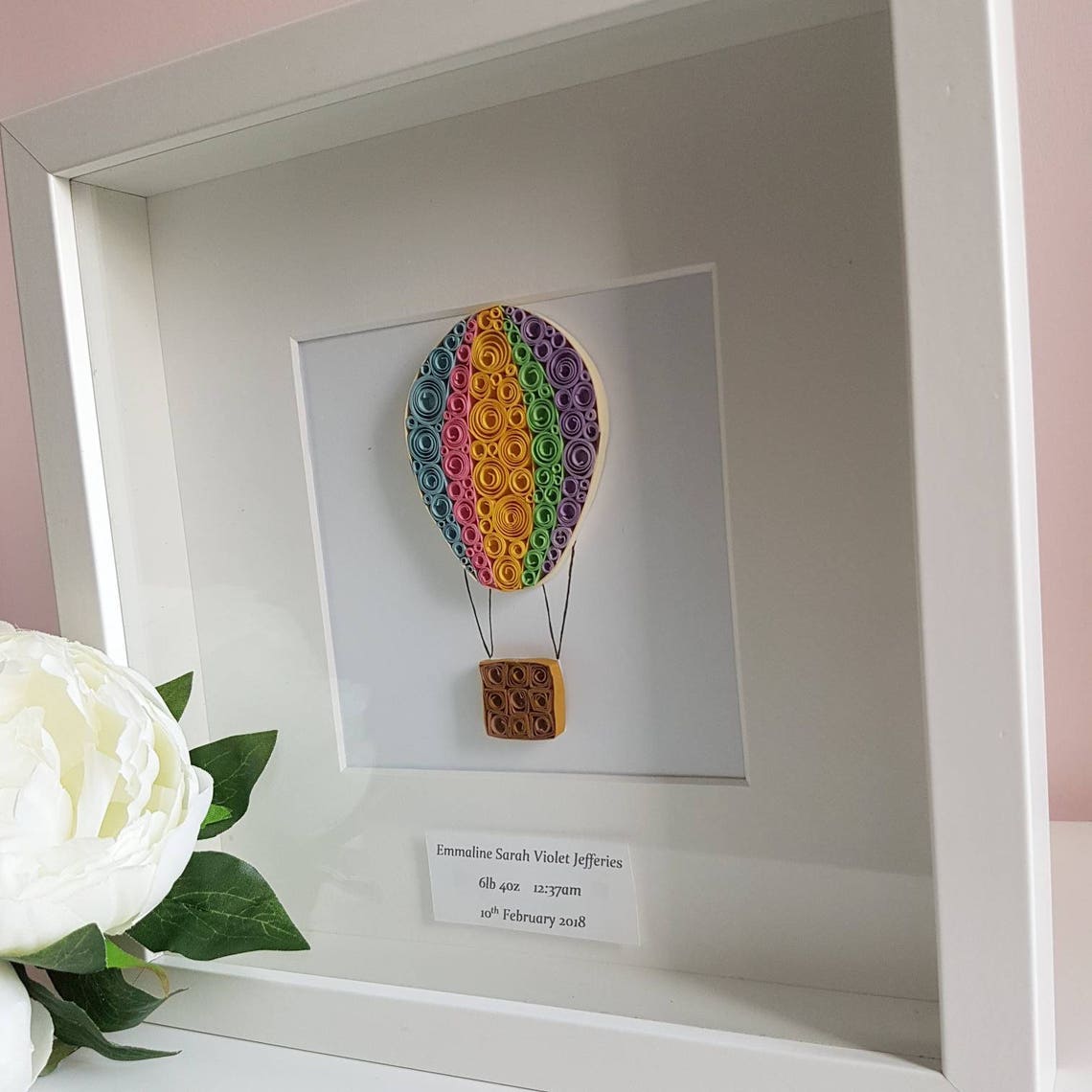 Hot Air Balloon Paper Quilled Personalised Gift Nursery | Etsy