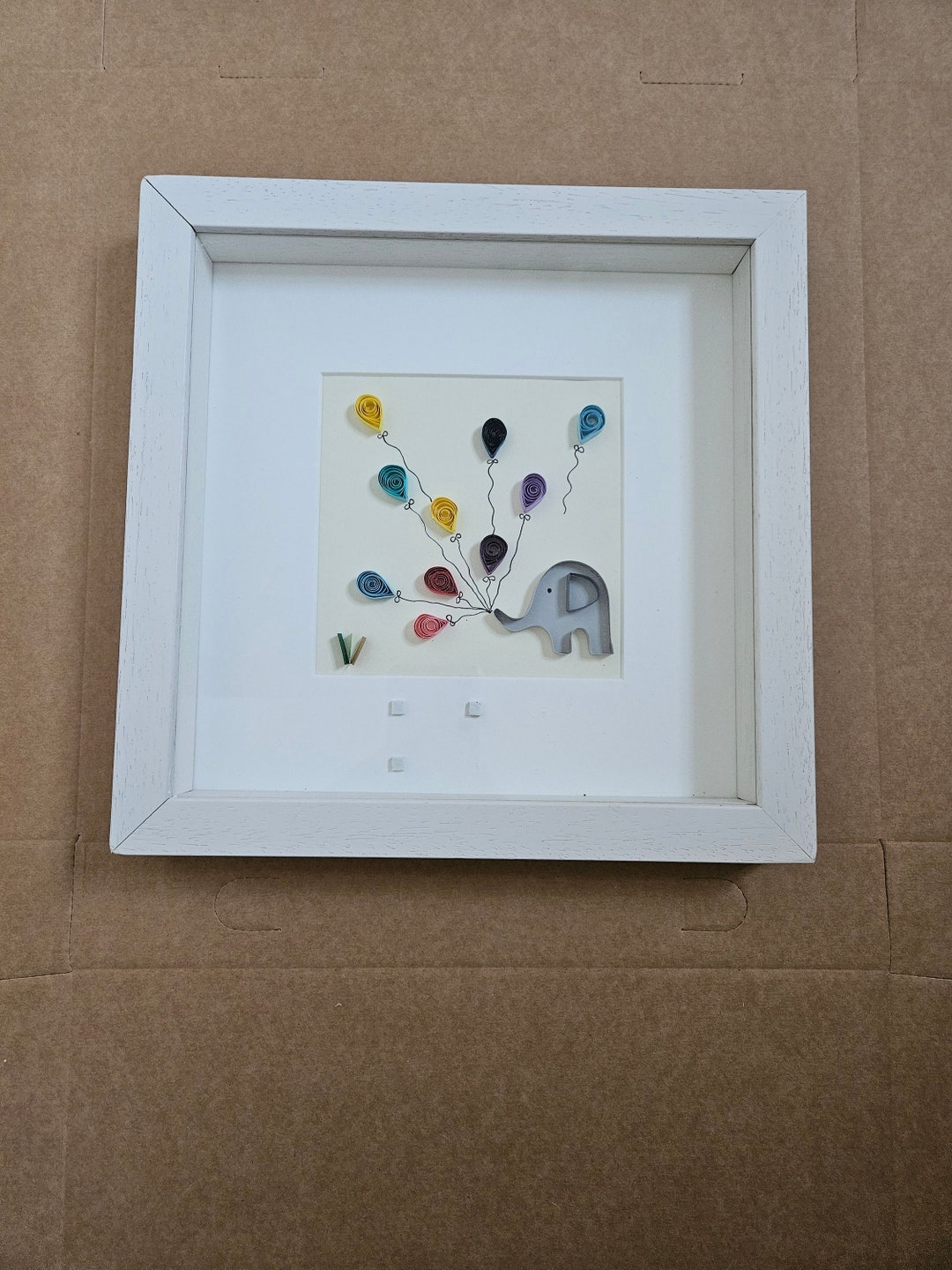 EX DISPLAY Clearance White Box Frame With Personalised Elephant Picture ...