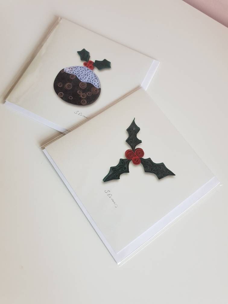 Holly Christmas Card Festive Card Holiday Holly Paper - Etsy
