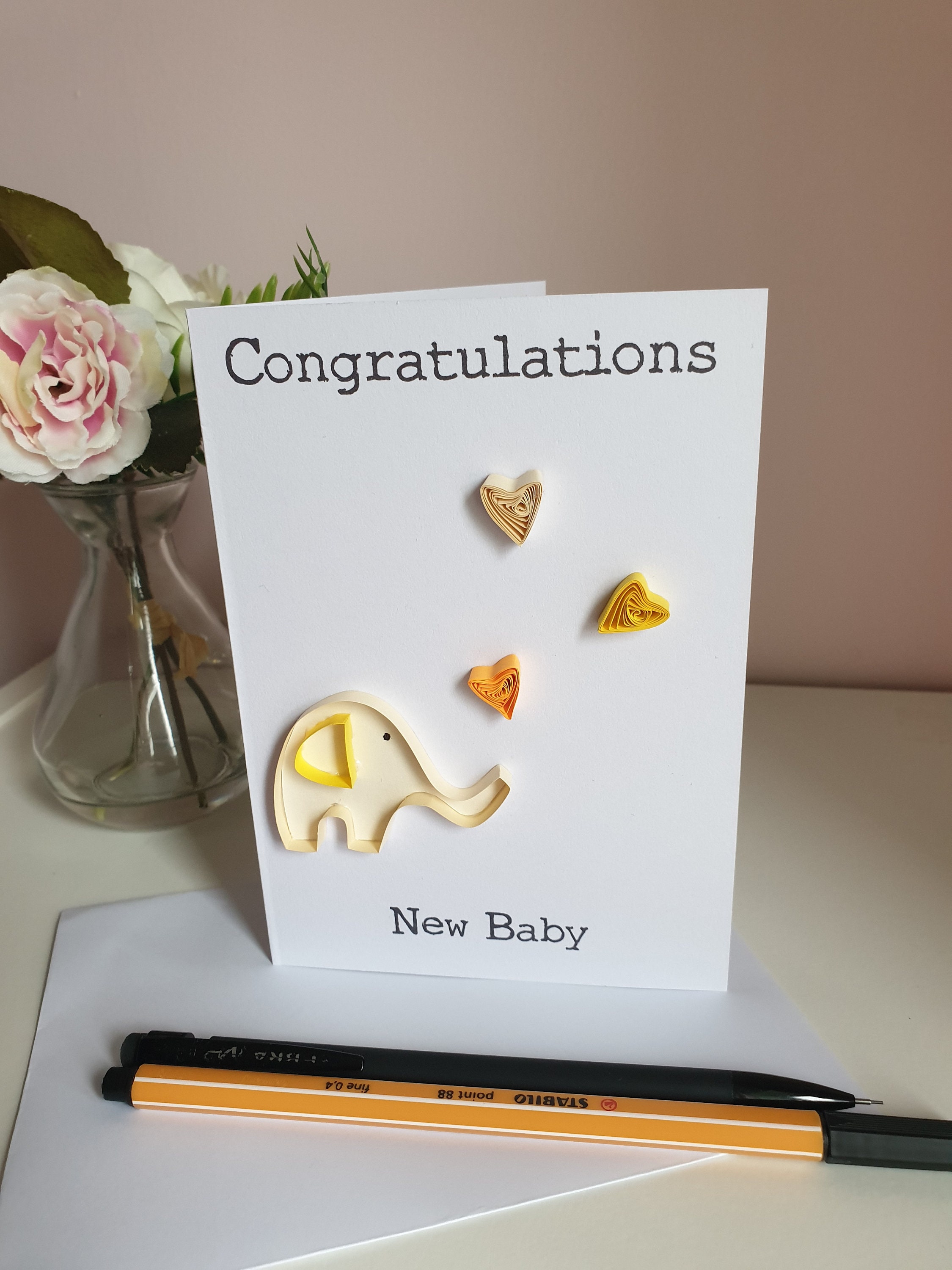 Personalised New Baby Congratulations Card Baby Boy Keepsake | Etsy