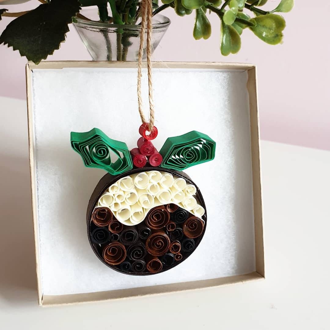 Christmas Pudding Tree Decoration, Christmas Tree Decoration, Paper ...