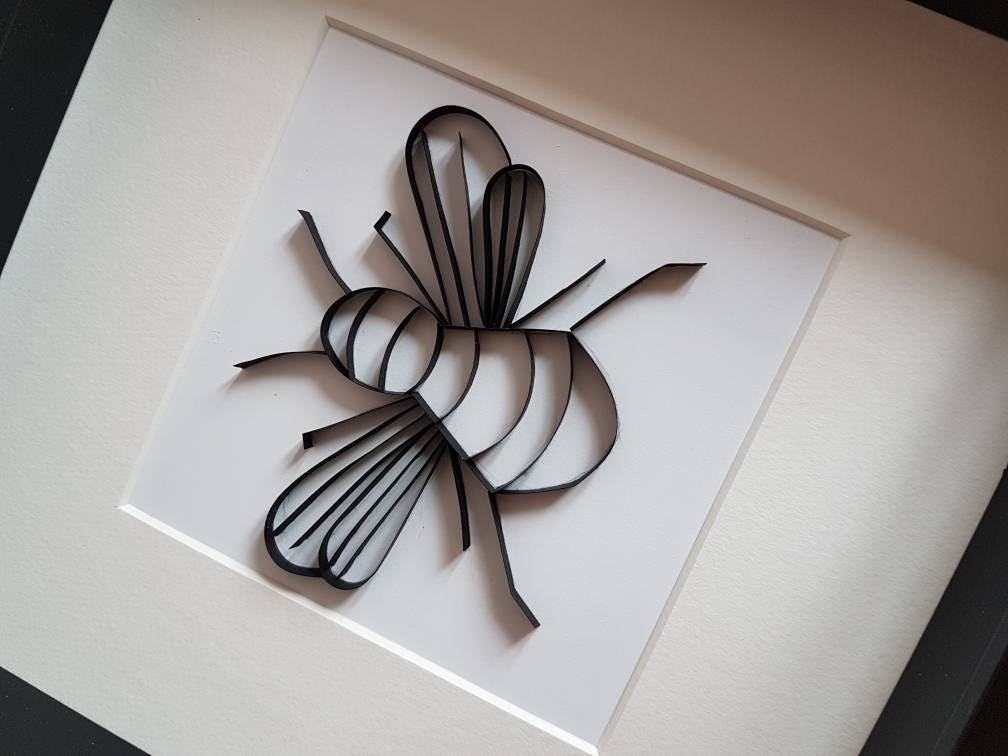 Monochrome Bee Paper Quilling Bee Bee Keeper Gift Bee Art - Etsy