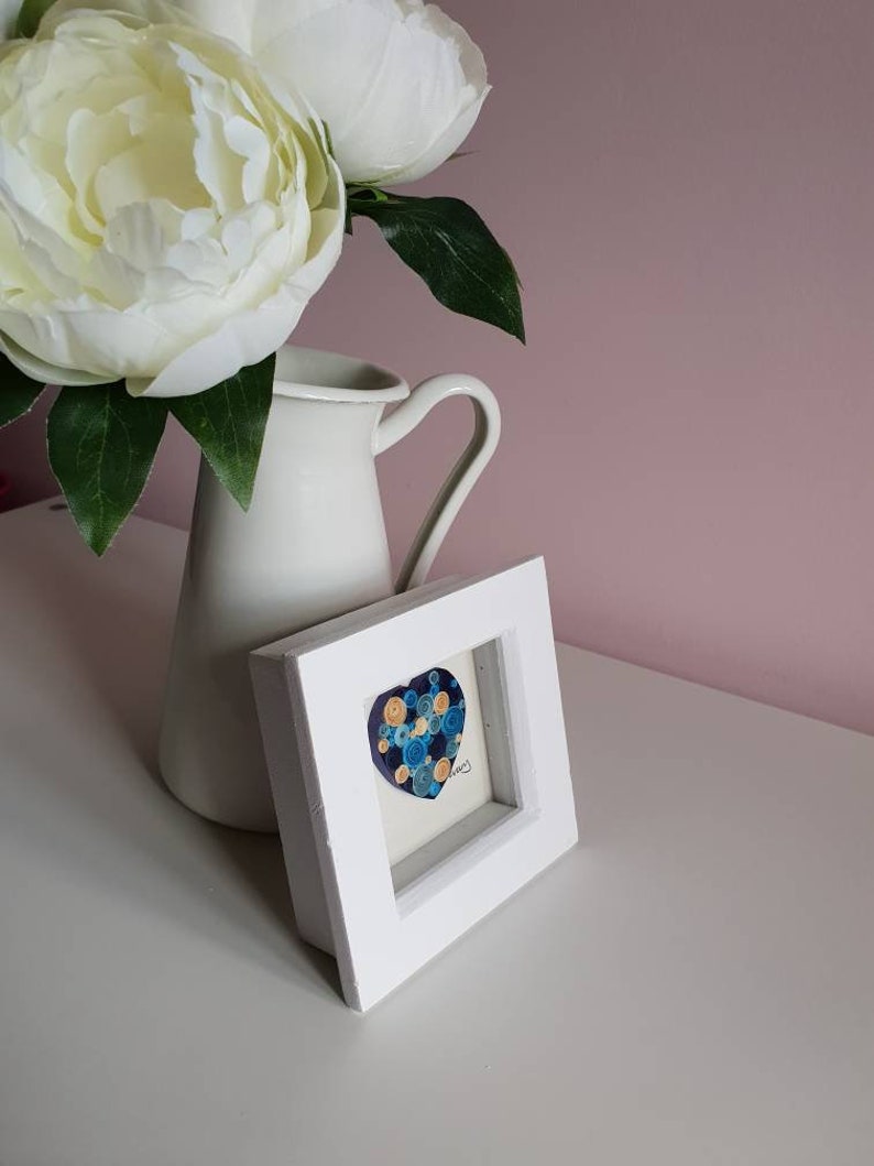Valentines gift Blue love heart picture wedding gift 1st | Etsy