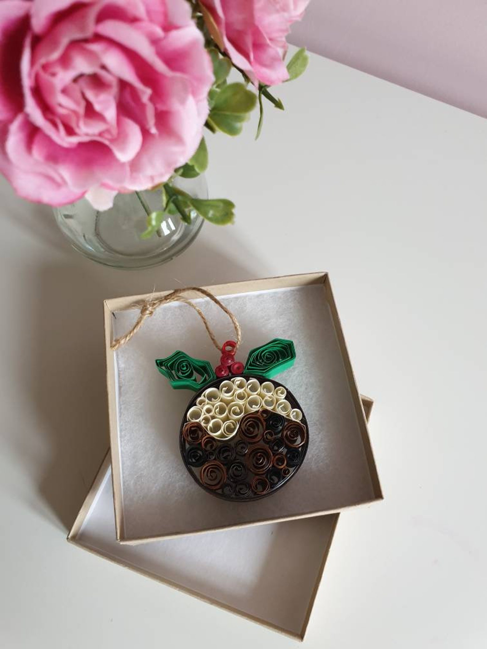 Christmas Pudding Tree Decoration, Christmas Tree Decoration, Paper ...