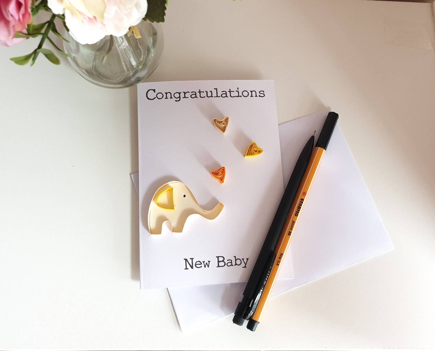 Personalised New Baby Congratulations Card Baby Boy Keepsake | Etsy