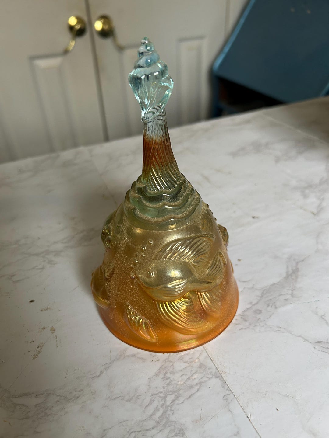 Fenton Koi Fish Bell Atlantis Marigold - Etsy
