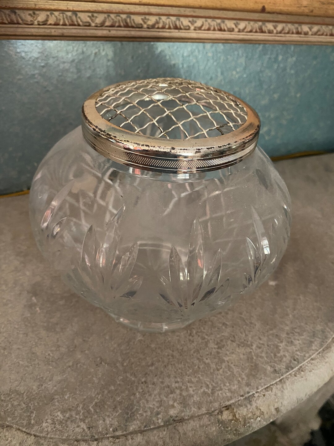 VTG Large Pressed Glass Rose Bowl - Etsy