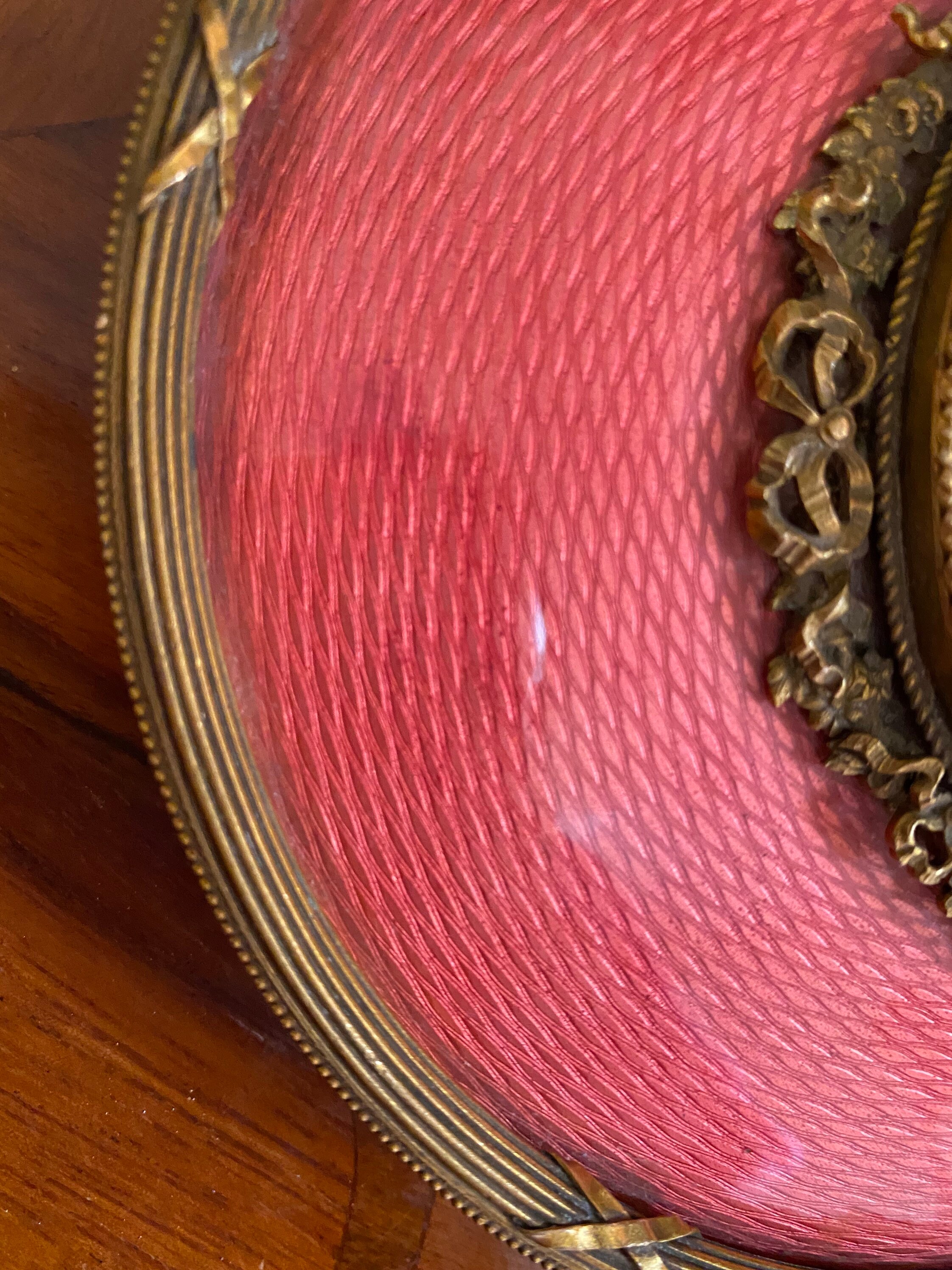 Antique Rare Guilloche 19th C Hand Portrait Mirror Bronze and Gold ...