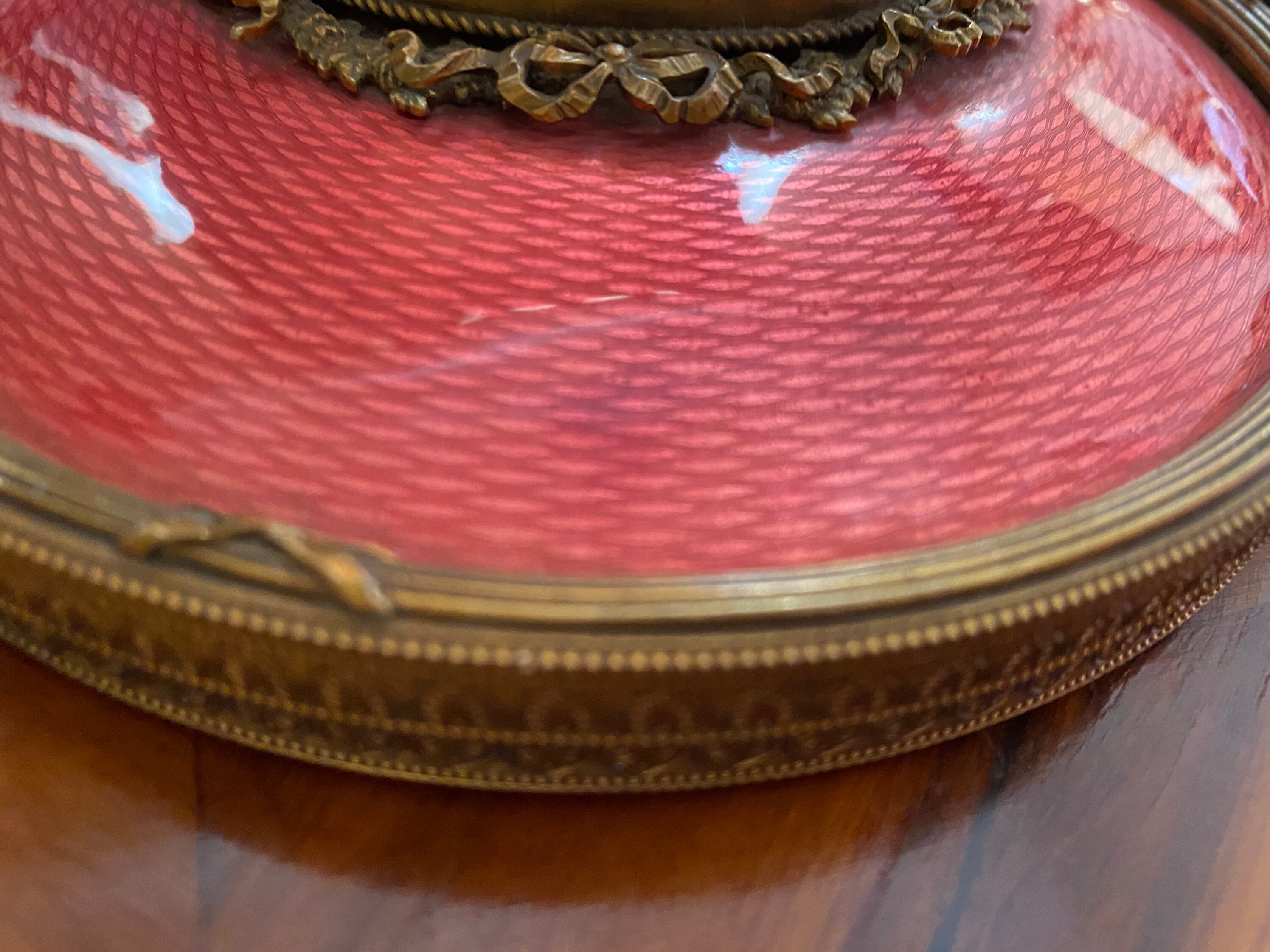 Antique Rare Guilloche 19th C Hand Portrait Mirror Bronze and Gold ...