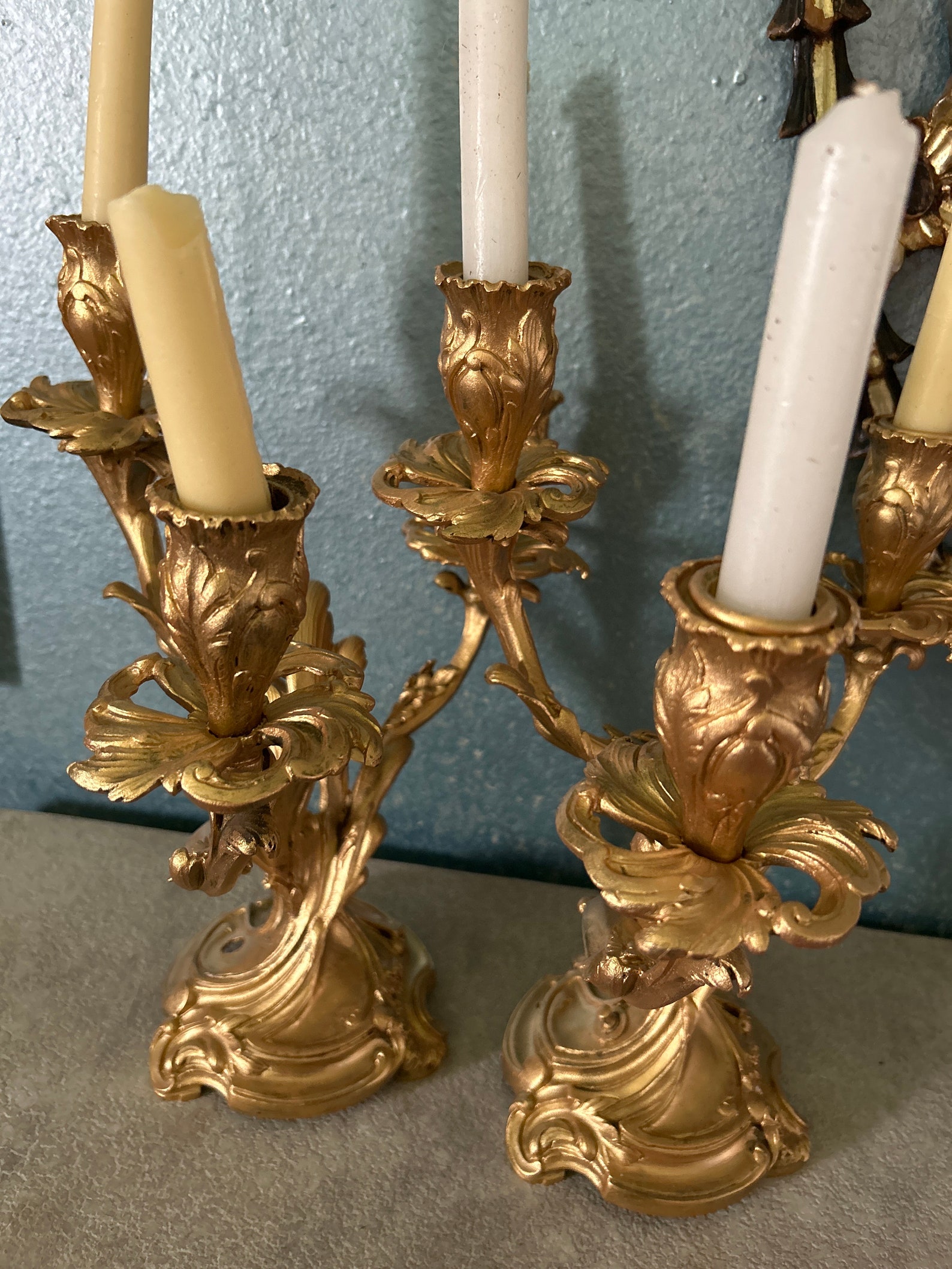 Antique Gilded Bronze Rococo Candelabras - Etsy