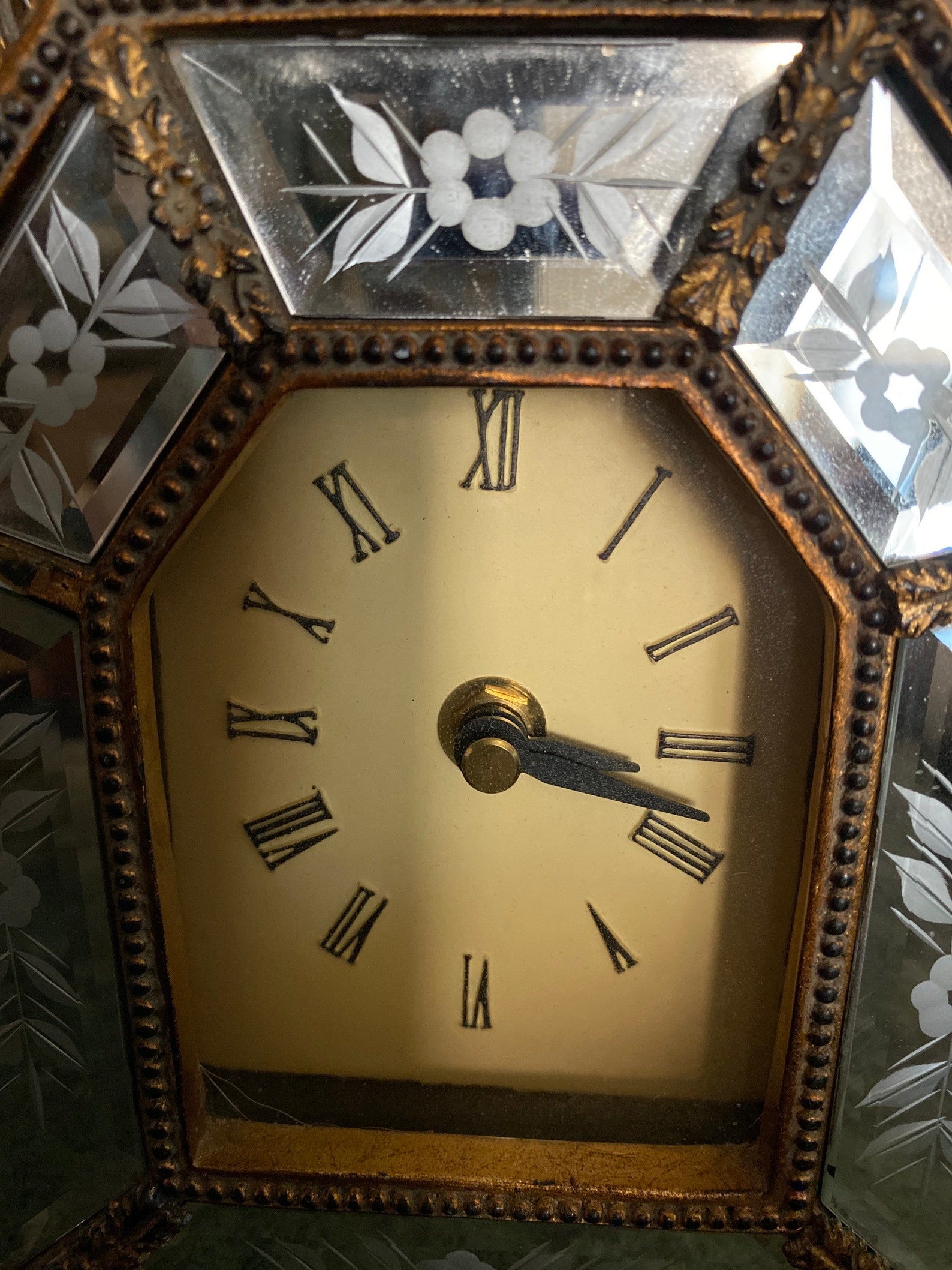 Venetian mirror murano glass clock vintage Italy | Etsy