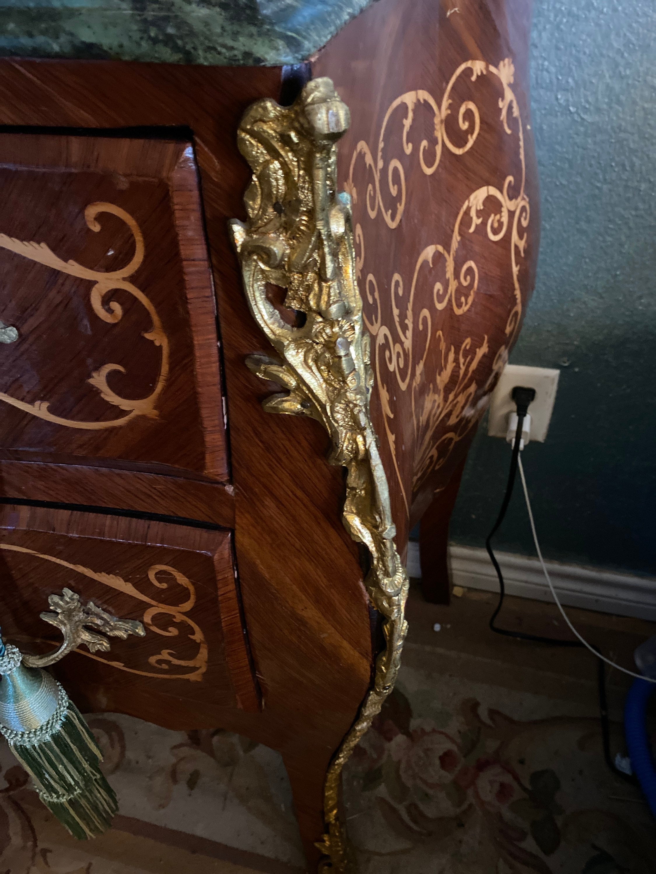 Antique 1920 Louis XV Bombe Commode Buffet Sideboard Marble Top - Etsy