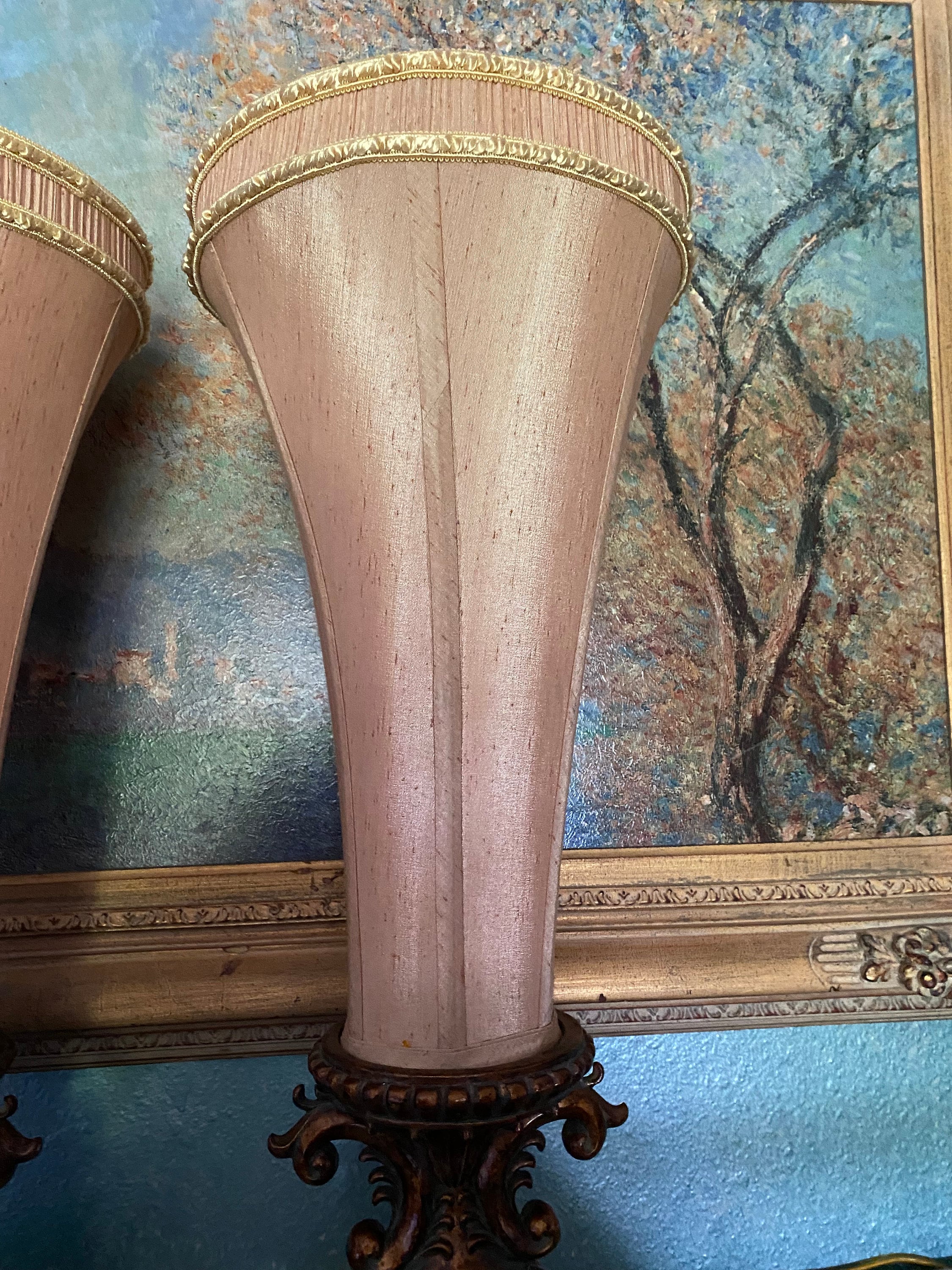 Vintage Art Deco Style Lamps Inverted Shades - Etsy