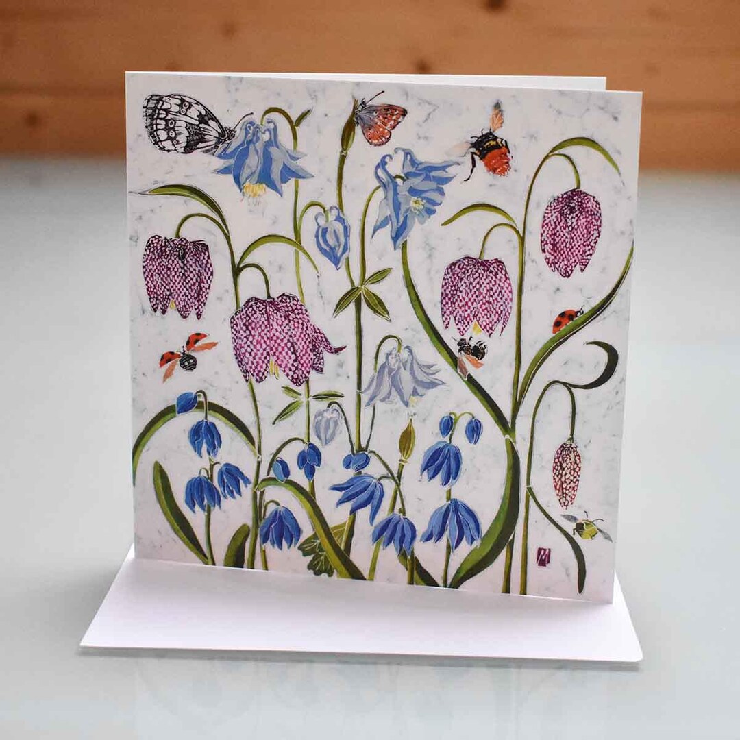 Snakeshead Fritillary Card - Garden Card, Flower Card, Snakeshead Card ...