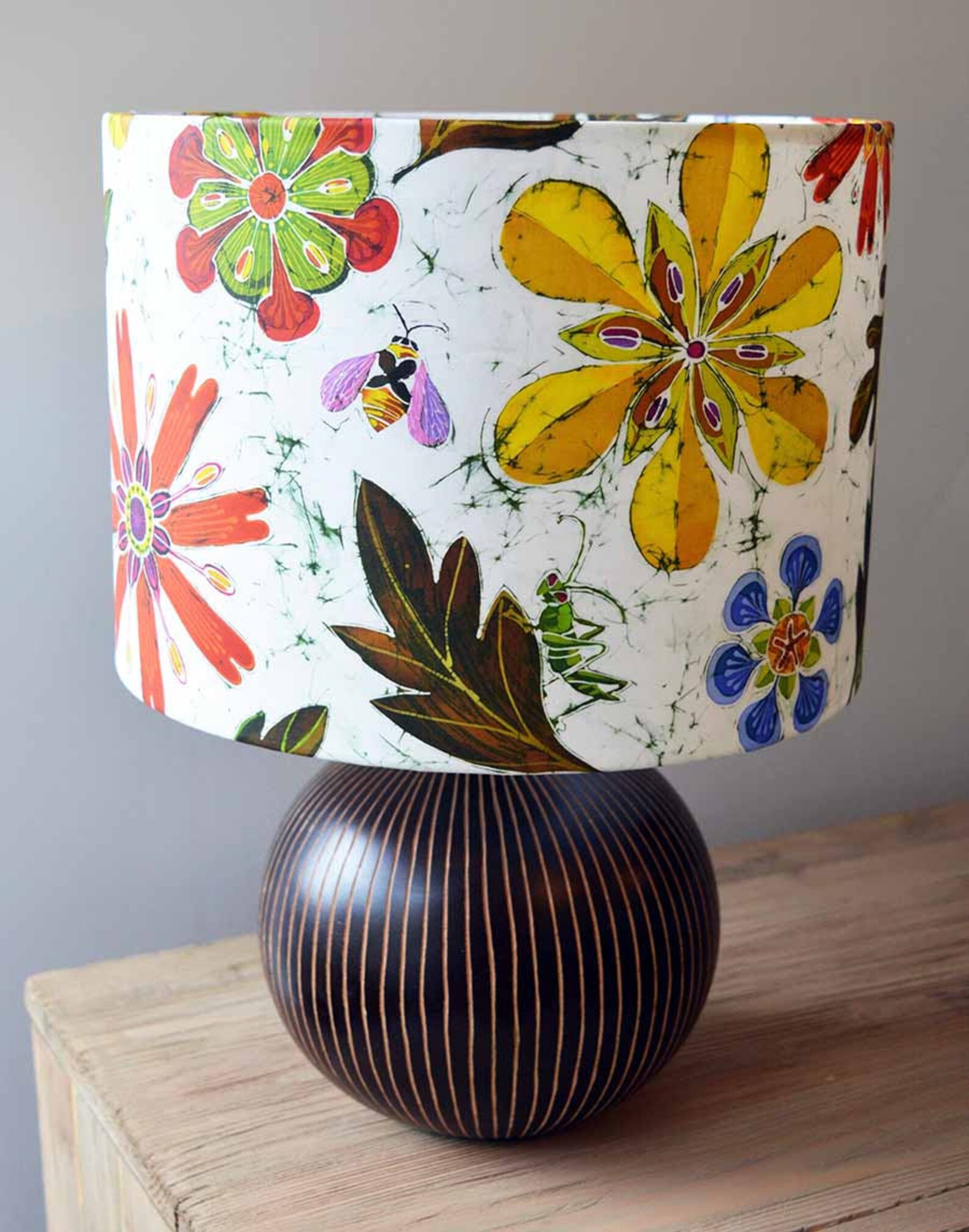 Bees in the Jewel Lampshade - Bee Lamp Shade, Flower Lampshade, Floral ...