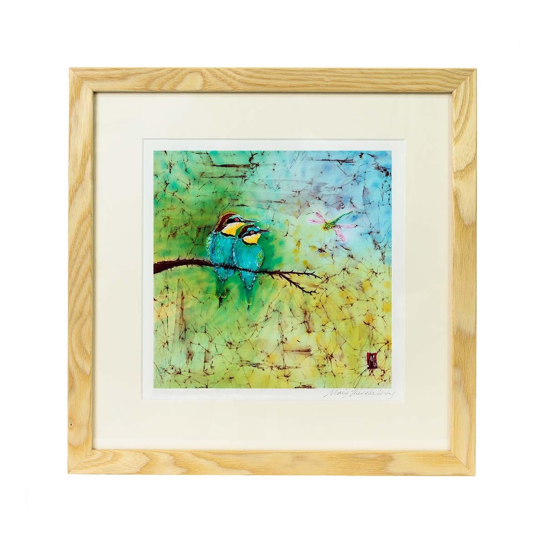 European Bee Eaters Print - Limited Edition Print of Batik, Bird Print ...